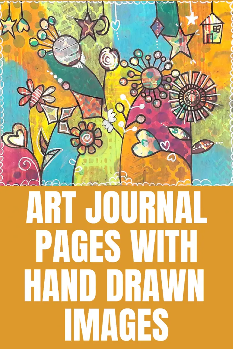 How to make art journal pages with hand drawn images and shapes