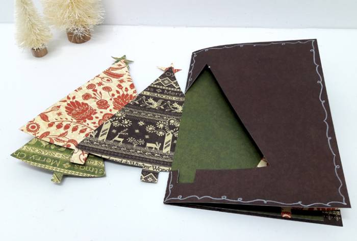 How to make two Christmas tree cards video tutorial