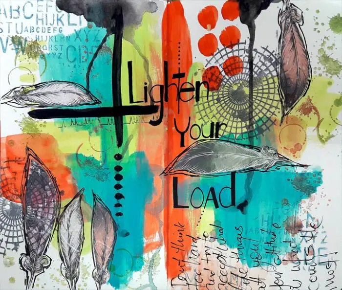 How to use stamping techniques on art journal pages