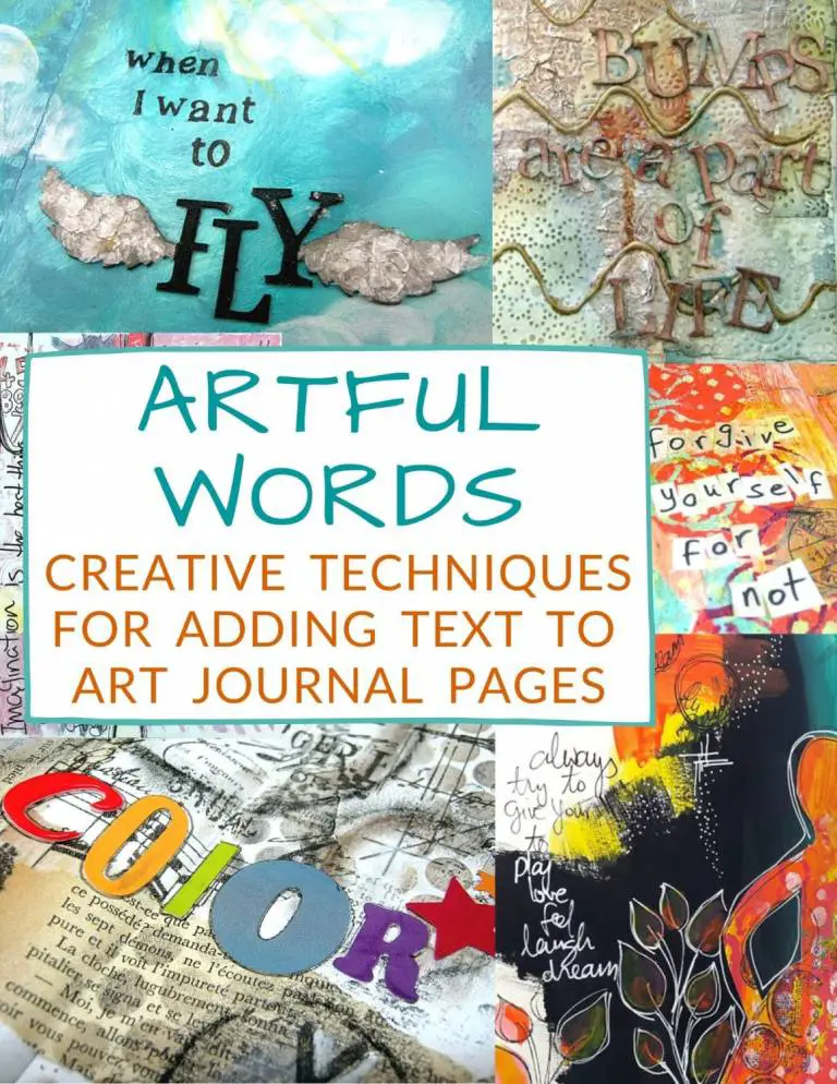 adding text to art journal pages