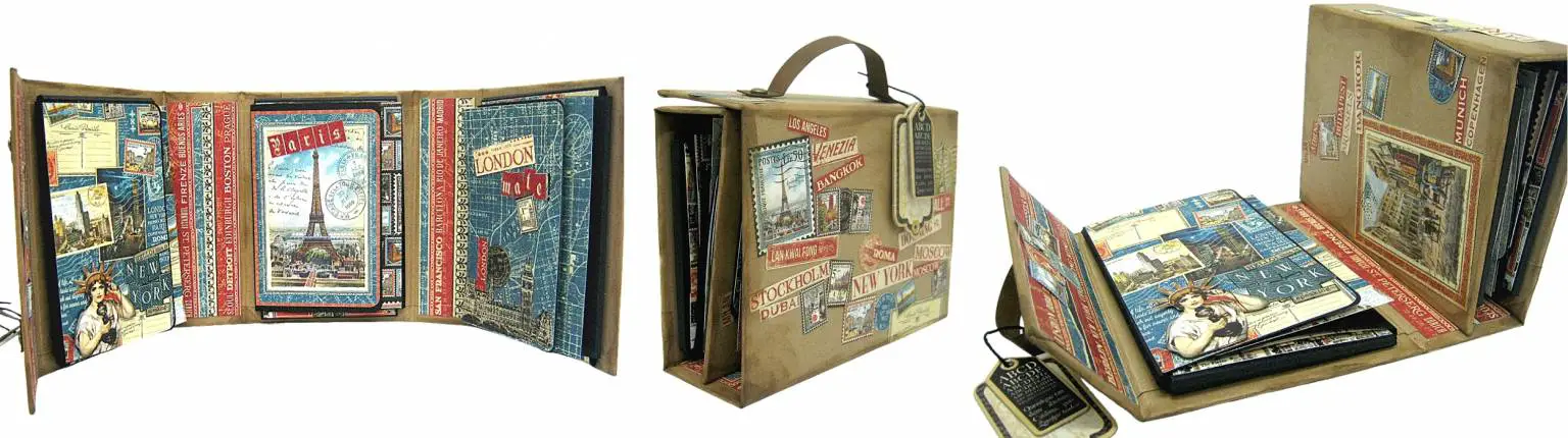 Travel Suitcase Tri Folder Mini Album - Einat Kessler